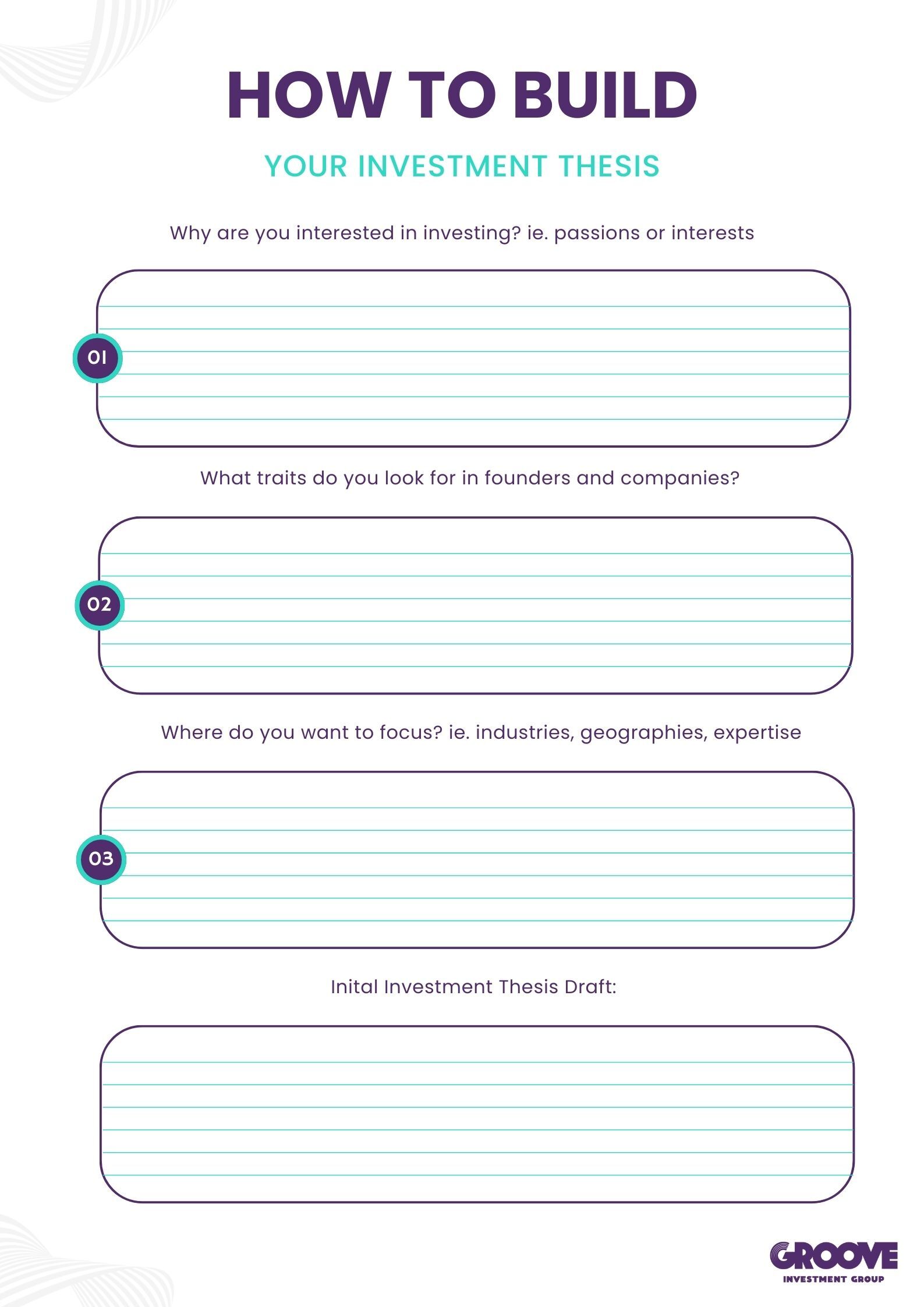 How to build your investment thesis